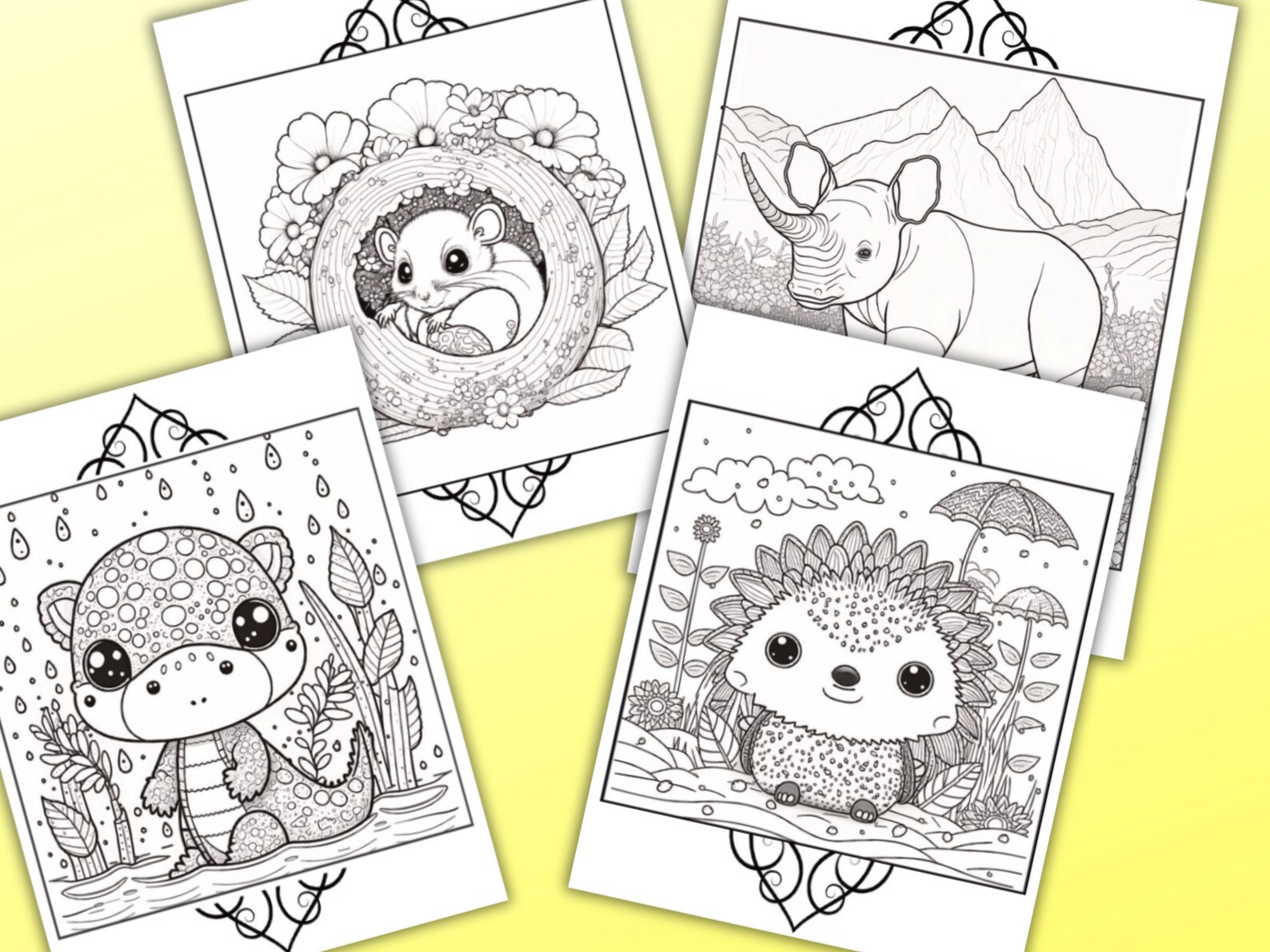 Kawaii Animals Coloring Pages | Kids Party Games | Coloring Book ...