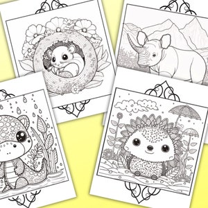 Kawaii Animals Coloring Pages | Kids Party Games | Coloring Book ...
