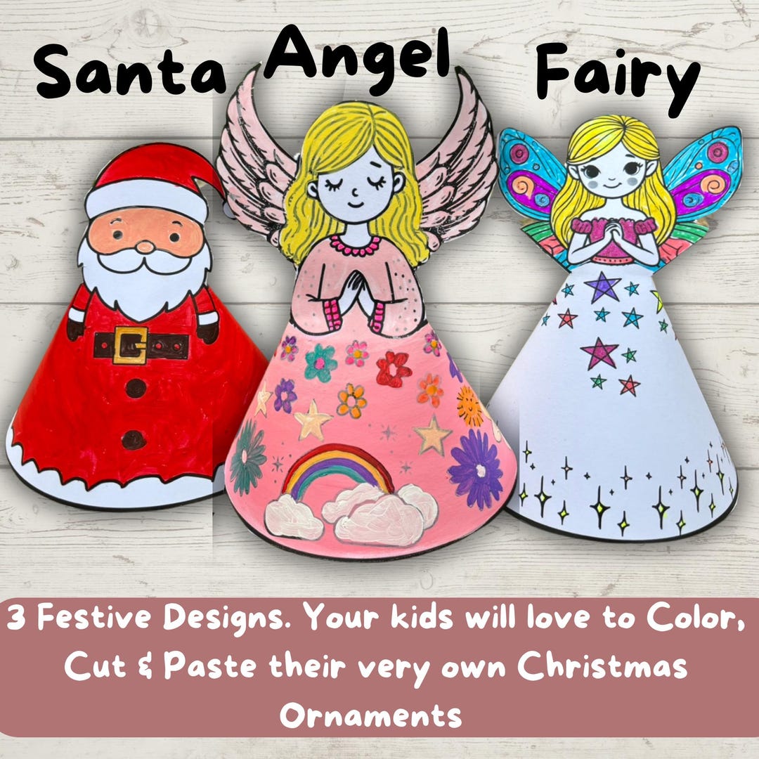 Christmas Paper Dolls Printable Bundle for Kids to Color, Cut, Paste ...