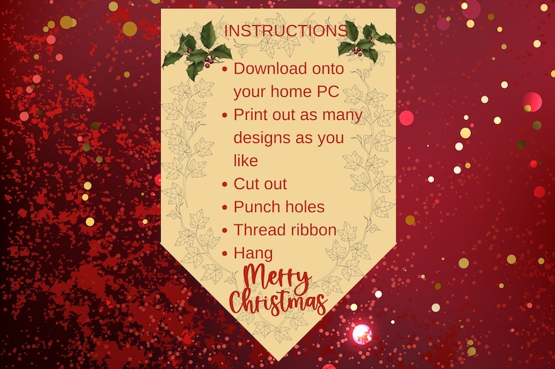 Printable Vintage Christmas Bunting: Nostalgic Holiday Decor (digital ...