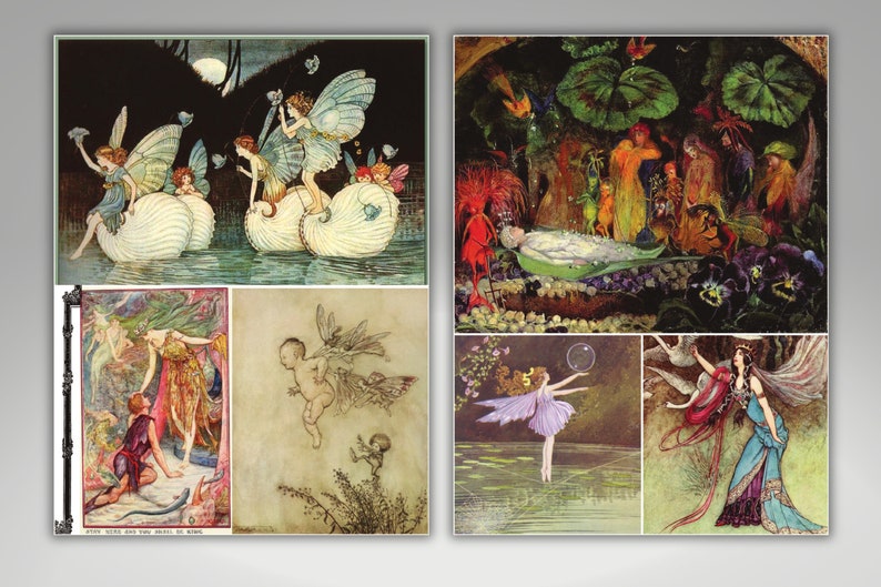 Vintage Fairies Ephemera: Printable Illustrations for Junk Journals ...
