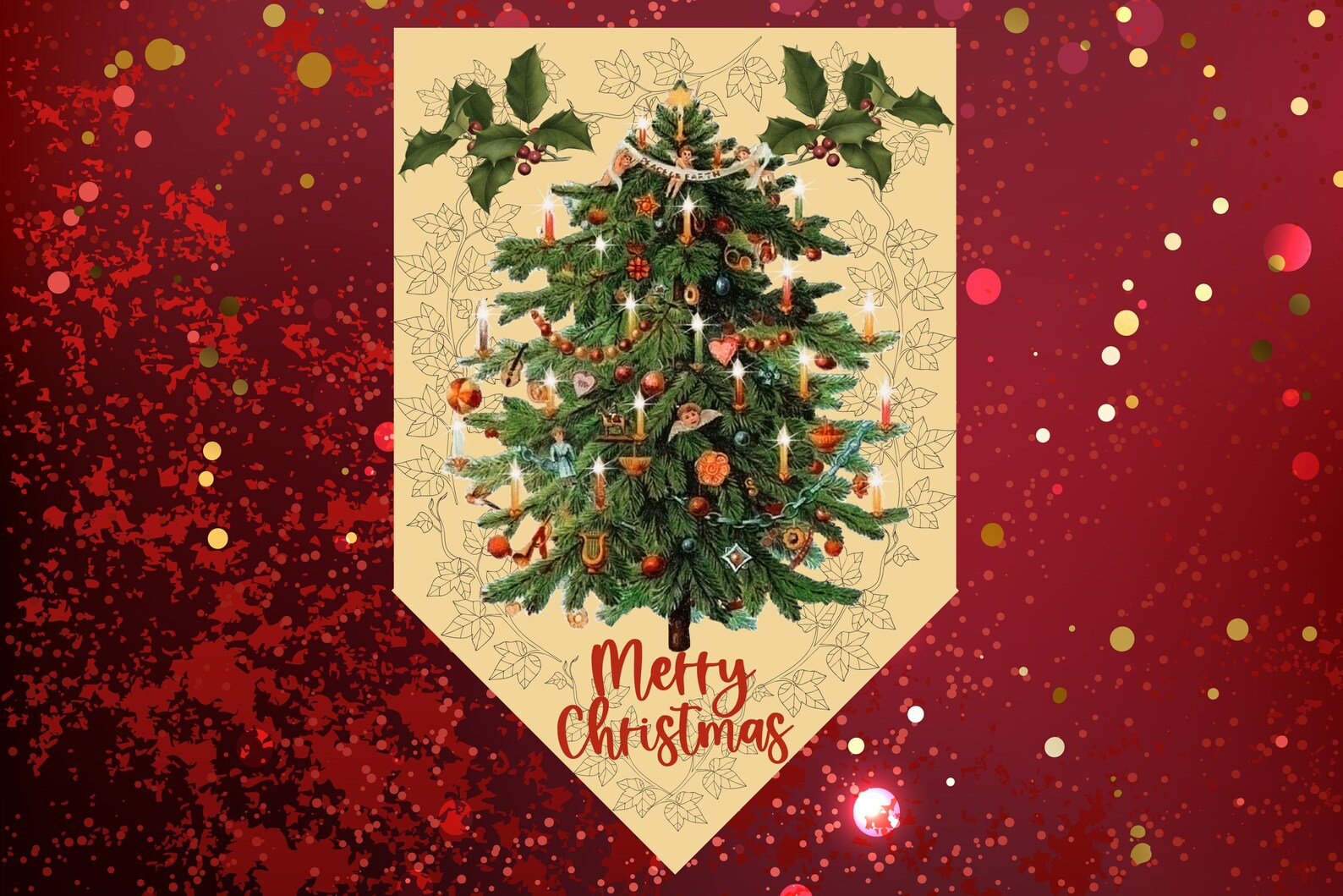Printable Vintage Christmas Bunting: Nostalgic Holiday Decor (digital ...