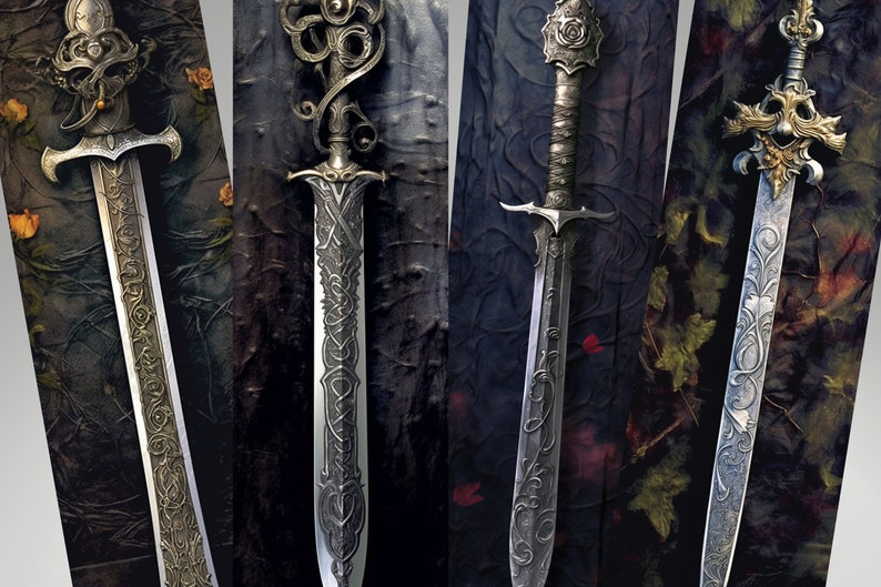 Exquisite Printable Sword Bookmarks – Unleash Your Inner Warrior! 4 X ...