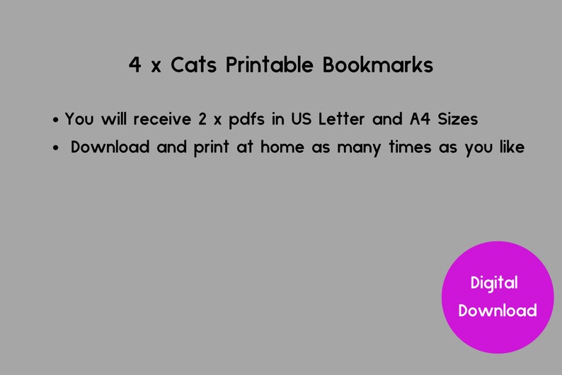 Cute Cats Printable Coloring Bookmarks. 4 X Fun Bookmark Designs for ...