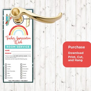 Teacher Appreciation Week Door Hanger – Printable Classroom Service ...