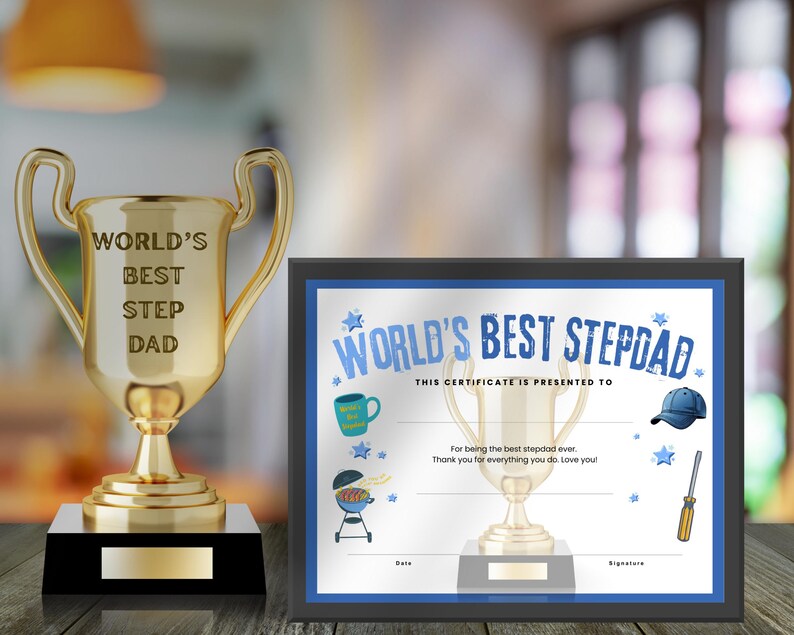 World’s Best Stepdad Certificate Printable – Father's Day Gift ...