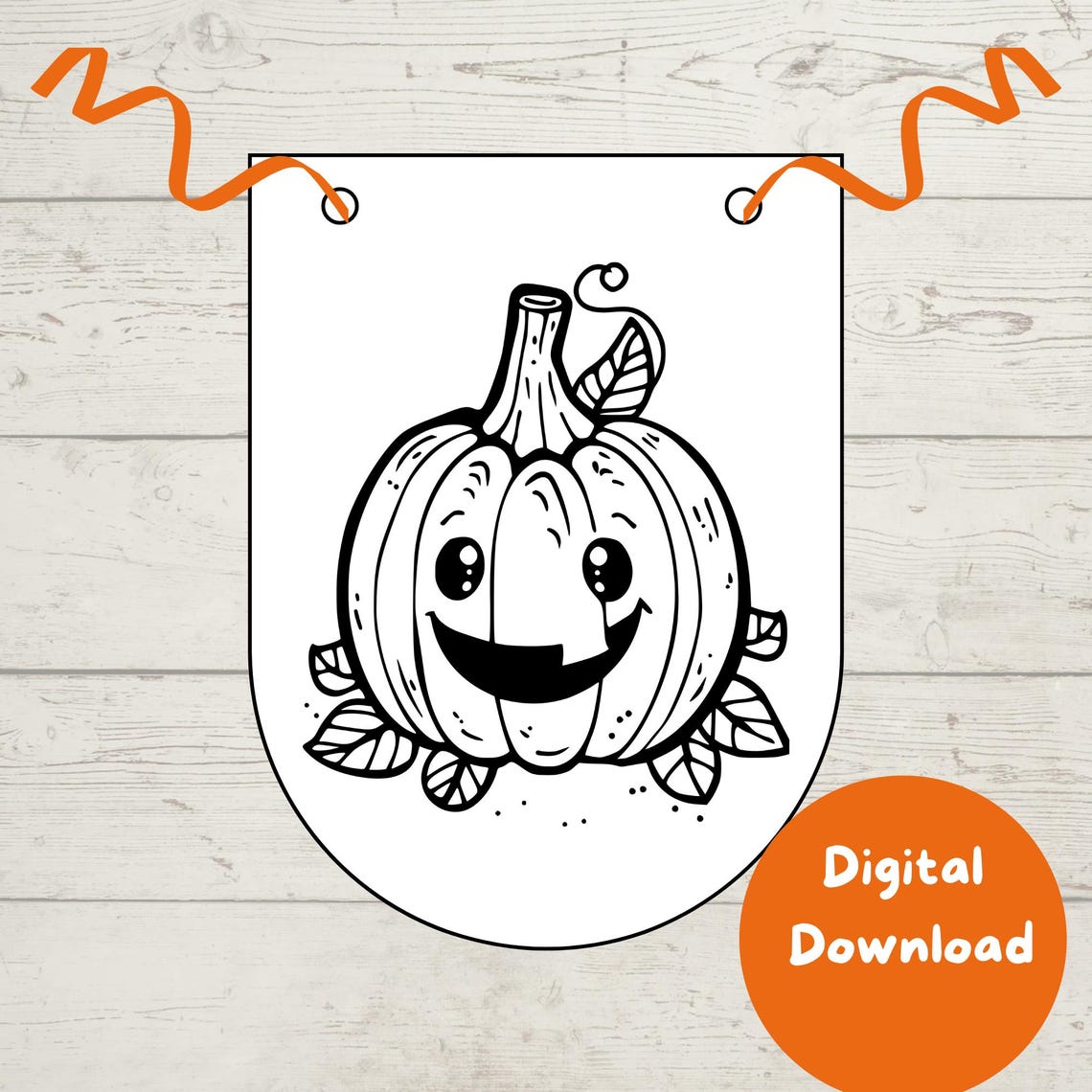 Halloween Coloring Bunting Flags: Spooky Kids Craft (digital Download ...