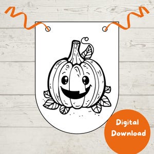 Halloween Coloring Bunting Flags: Spooky Kids Craft (digital Download ...