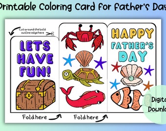 Printable Father's Day Card Fathers Day Coloring Page for Kids, Craft ...