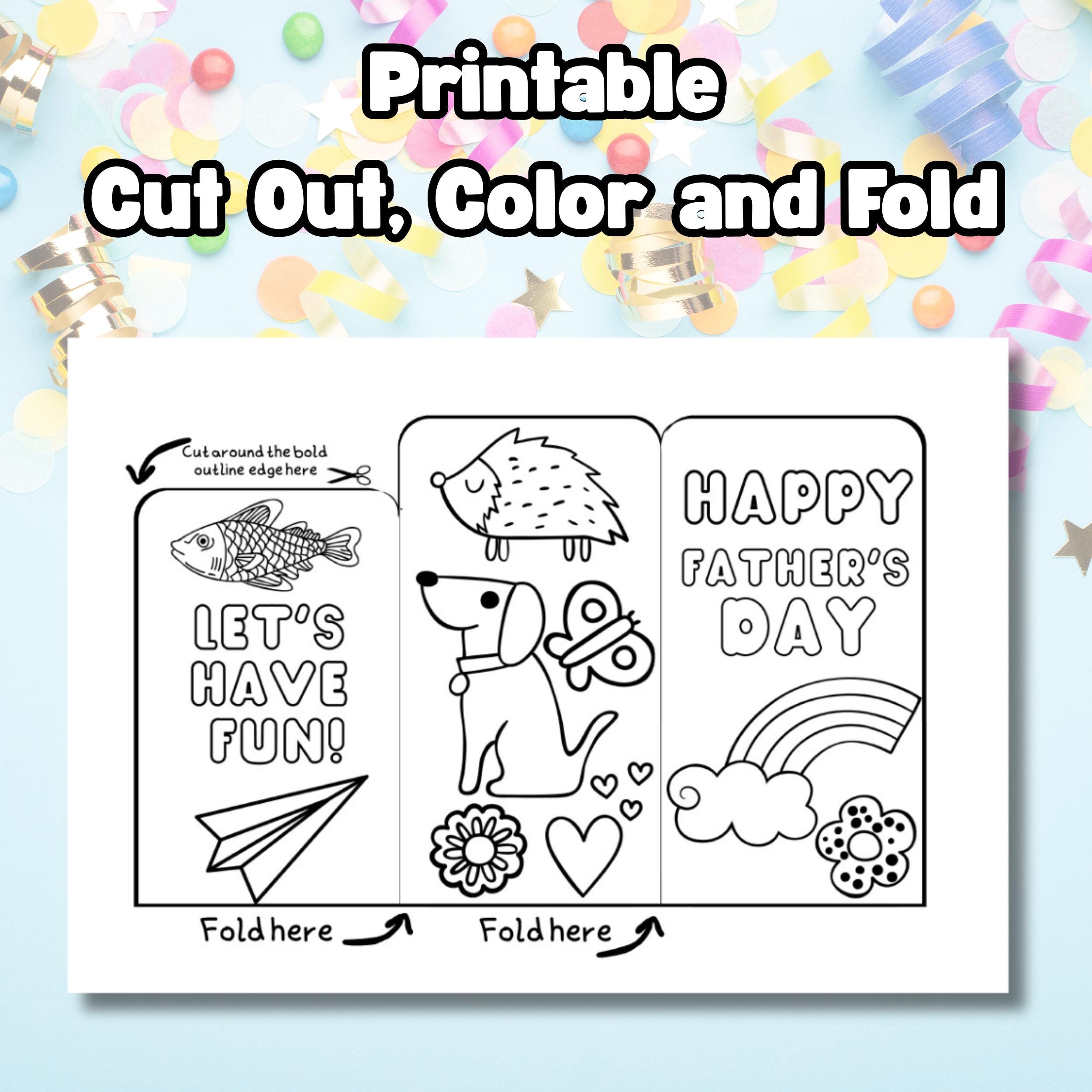 Printable Father's Day Card to Color. A Children's Craft Activity for ...