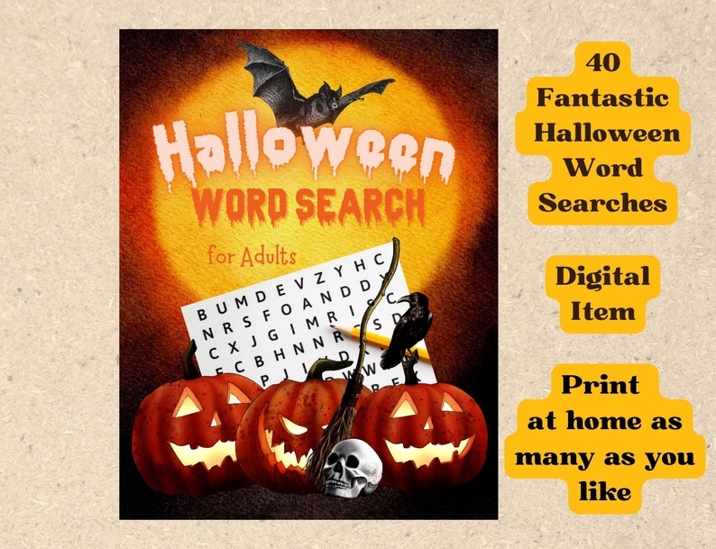 Halloween Word Search Printables Bundle. 40 Spooky Word Search - Etsy