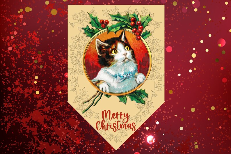Printable Vintage Christmas Bunting: Nostalgic Holiday Decor (digital ...