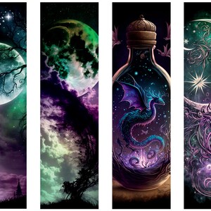 Printable Fantasy Bookmarks. 4 X Stunning Bookmark Designs. Print at ...