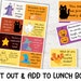 Printable Halloween Lunch Box Notes | 32 Printable Lunchbox Note Cards ...