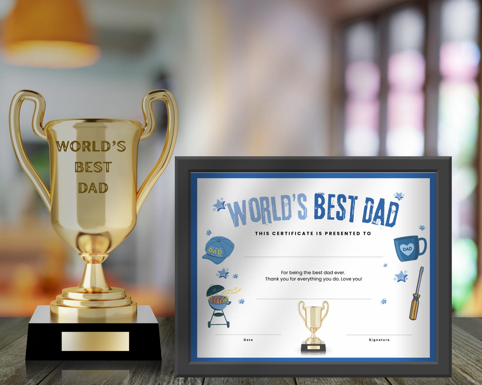 World’s Best Dad Certificate Printable – Father's Day Gift, Birthday ...