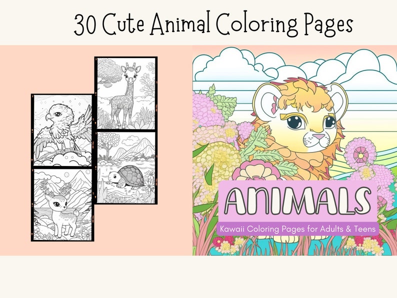 Kawaii Animals Coloring Pages | Kids Party Games | Coloring Book ...