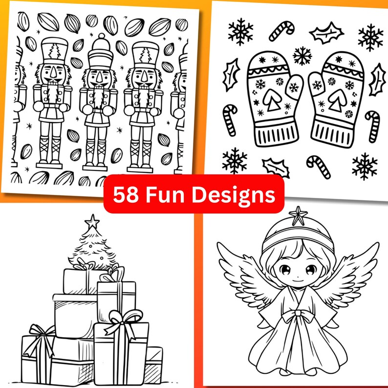 58 Christmas Coloring Pages Bundle for Kids – Cute & Fun Holiday ...
