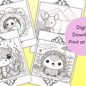Kawaii Animals Coloring Pages | Kids Party Games | Coloring Book ...