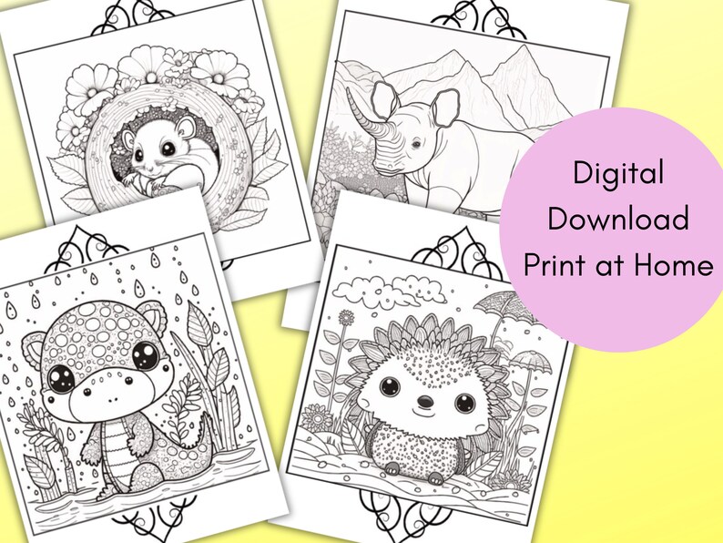 Kawaii Animals Coloring Pages | Kids Party Games | Coloring Book ...