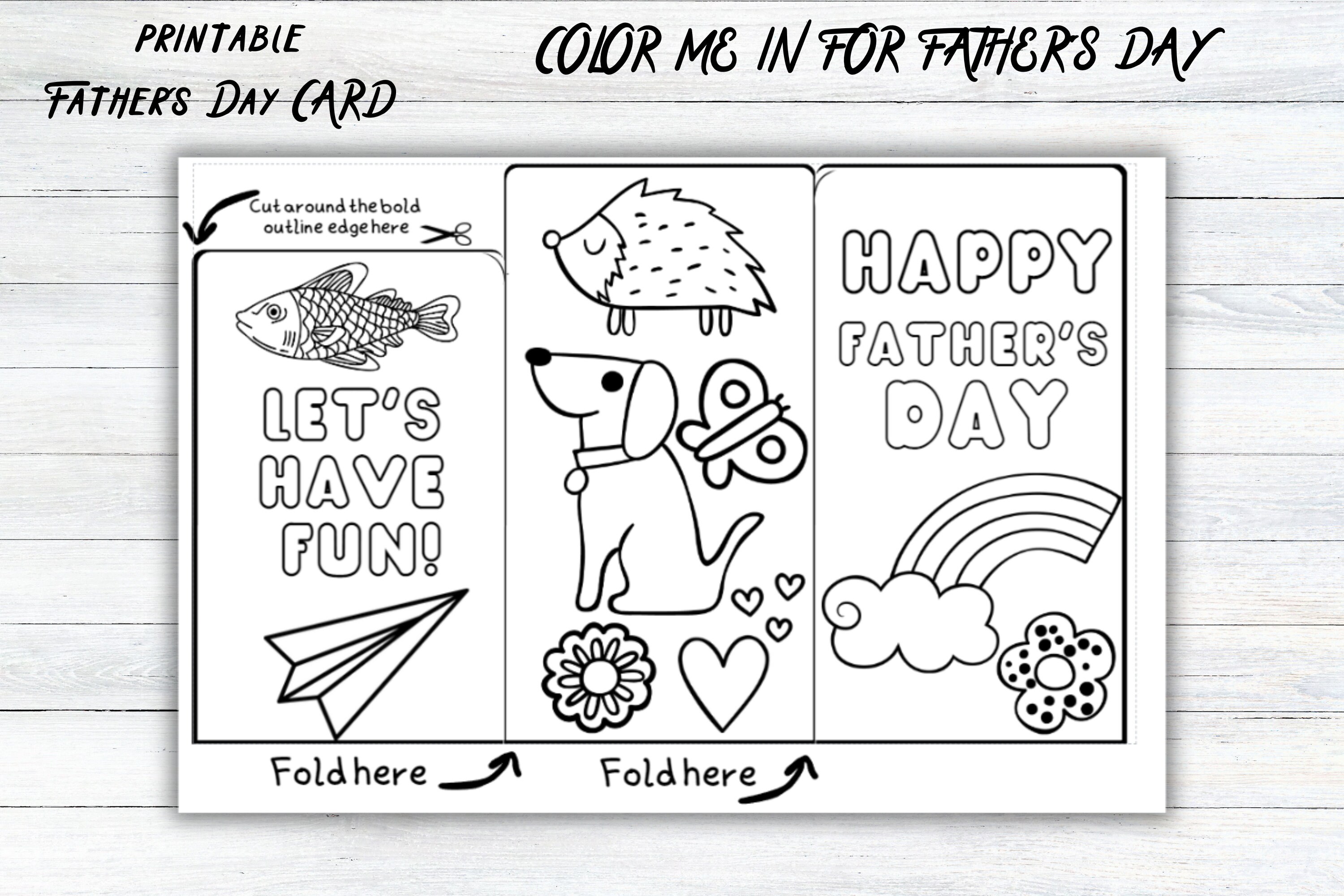 Printable Father's Day Card to Color. A Children's Craft Activity for ...