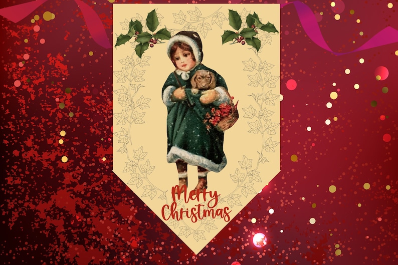 Vintage Christmas Bunting Printable: 6 Nostalgic Designs (digital ...