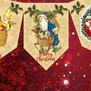 Vintage Christmas Bunting Printable: 6 Nostalgic Designs (digital ...