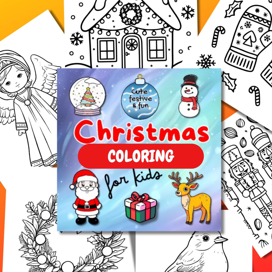 58 Christmas Coloring Pages Bundle for Kids – Cute & Fun Holiday ...