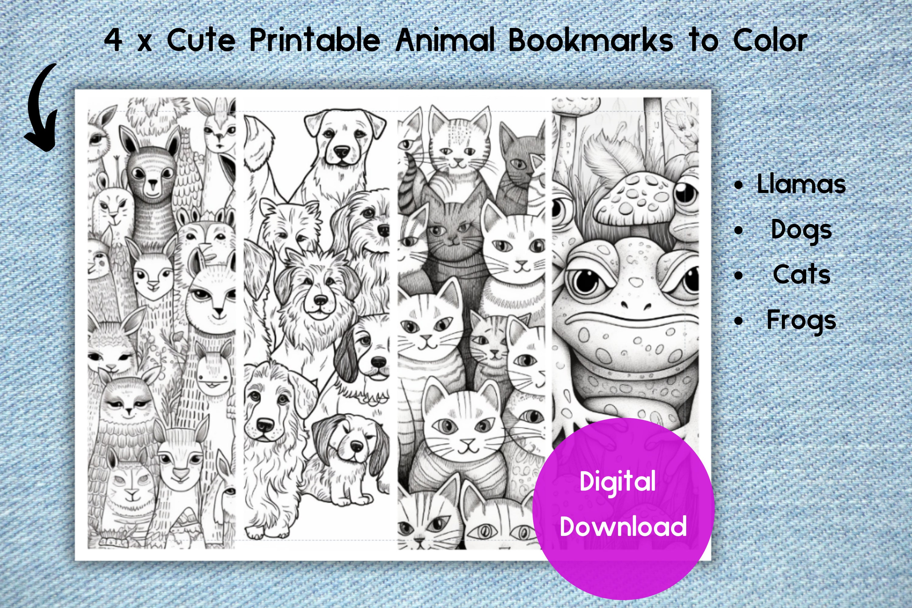 Cute Printable Coloring Bookmarks. 4 X Fun Bookmark Designs for Kids to ...