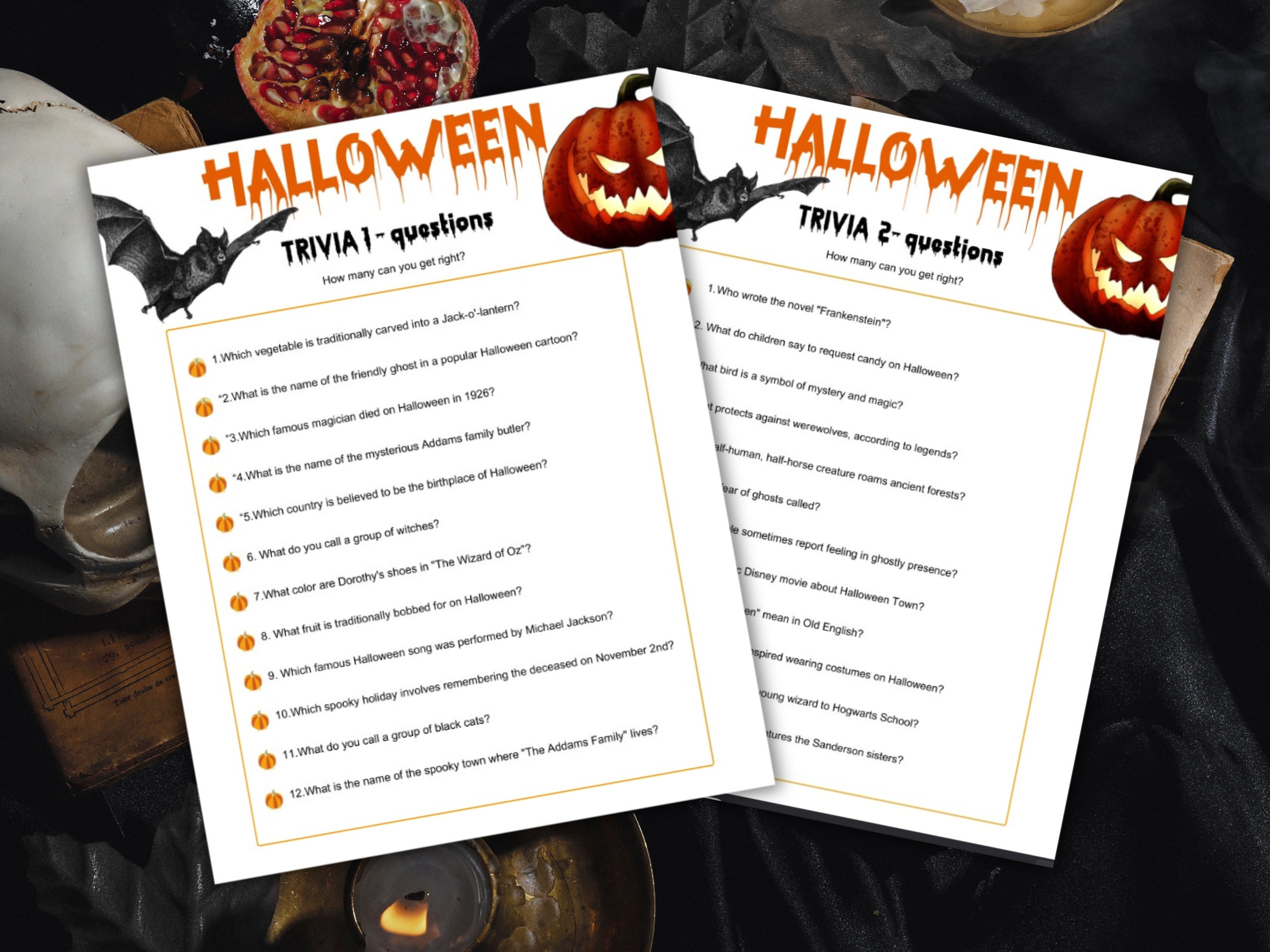 Halloween Trivia Game | Halloween Printable Game | Halloween Party ...
