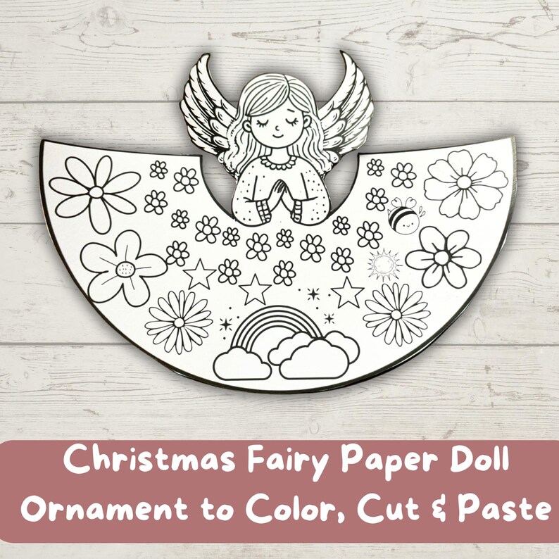 Christmas Angel Paper Doll: Printable Tree Topper Activity (PDF) - Etsy ...