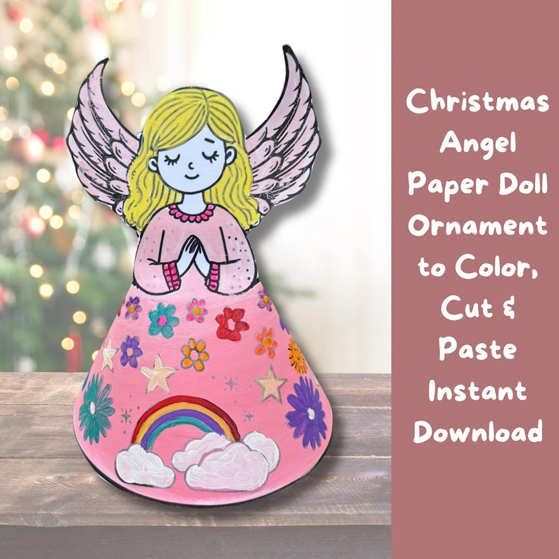 Christmas Angel Paper Doll: Printable Tree Topper Activity (PDF) - Etsy