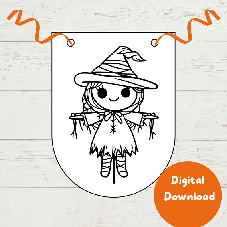 12 Fun Halloween Printable Bunting Flags for Kids to Color. Big, Bold ...