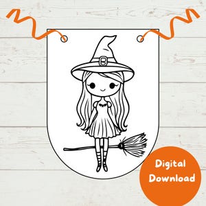 12 Fun Halloween Printable Bunting Flags for Kids to Color. Big, Bold ...