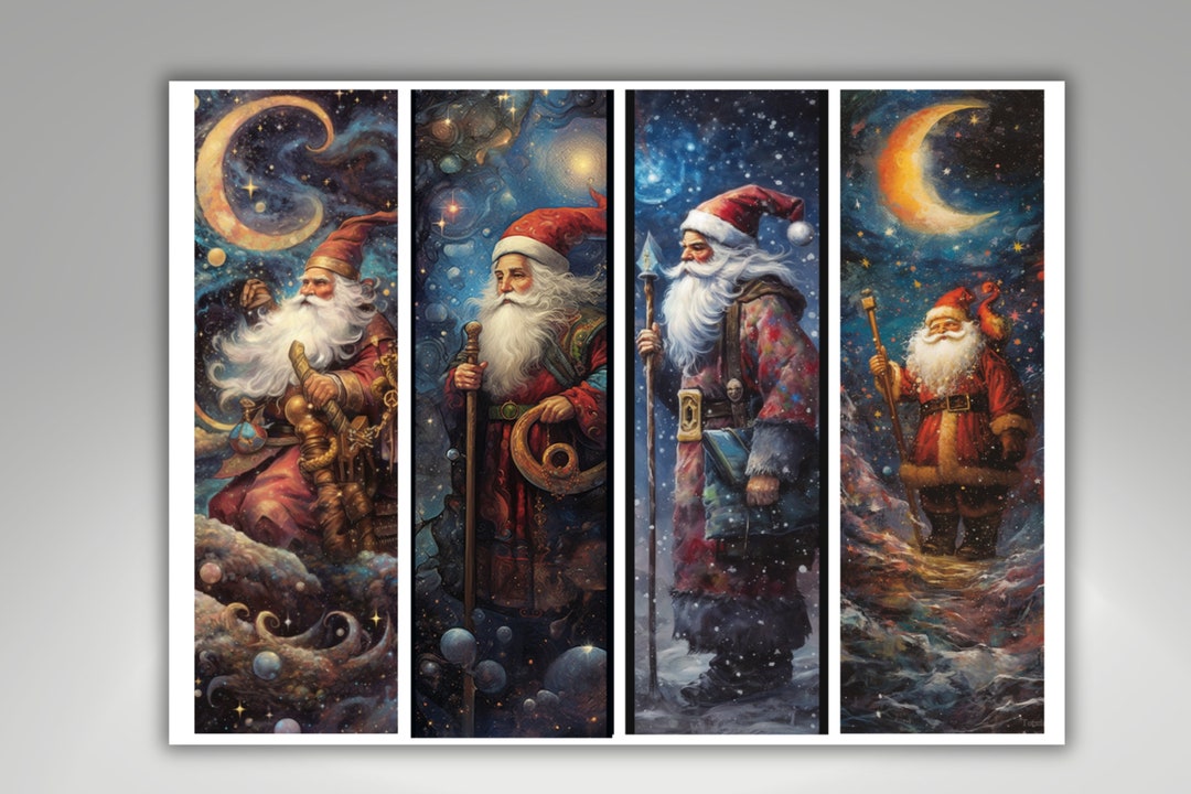 Amazing Santa Claus Bookmark Printable. 4 X Stunning Bookmark Designs ...