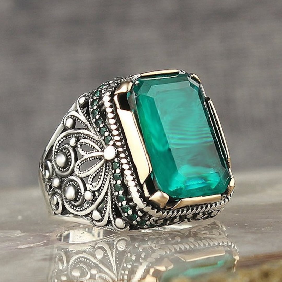Handmade Men's Ring Turkish Silver Ring Ottoman - Etsy