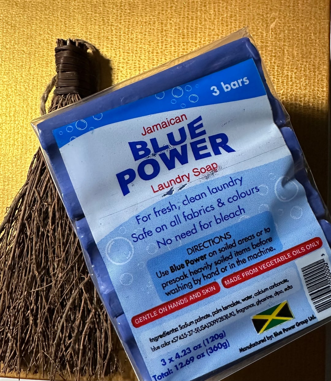 BLUE SOAP JAMAICA Blue Power Laundry Cake Soap 3 Bars (4.23 Oz Total 12 ...