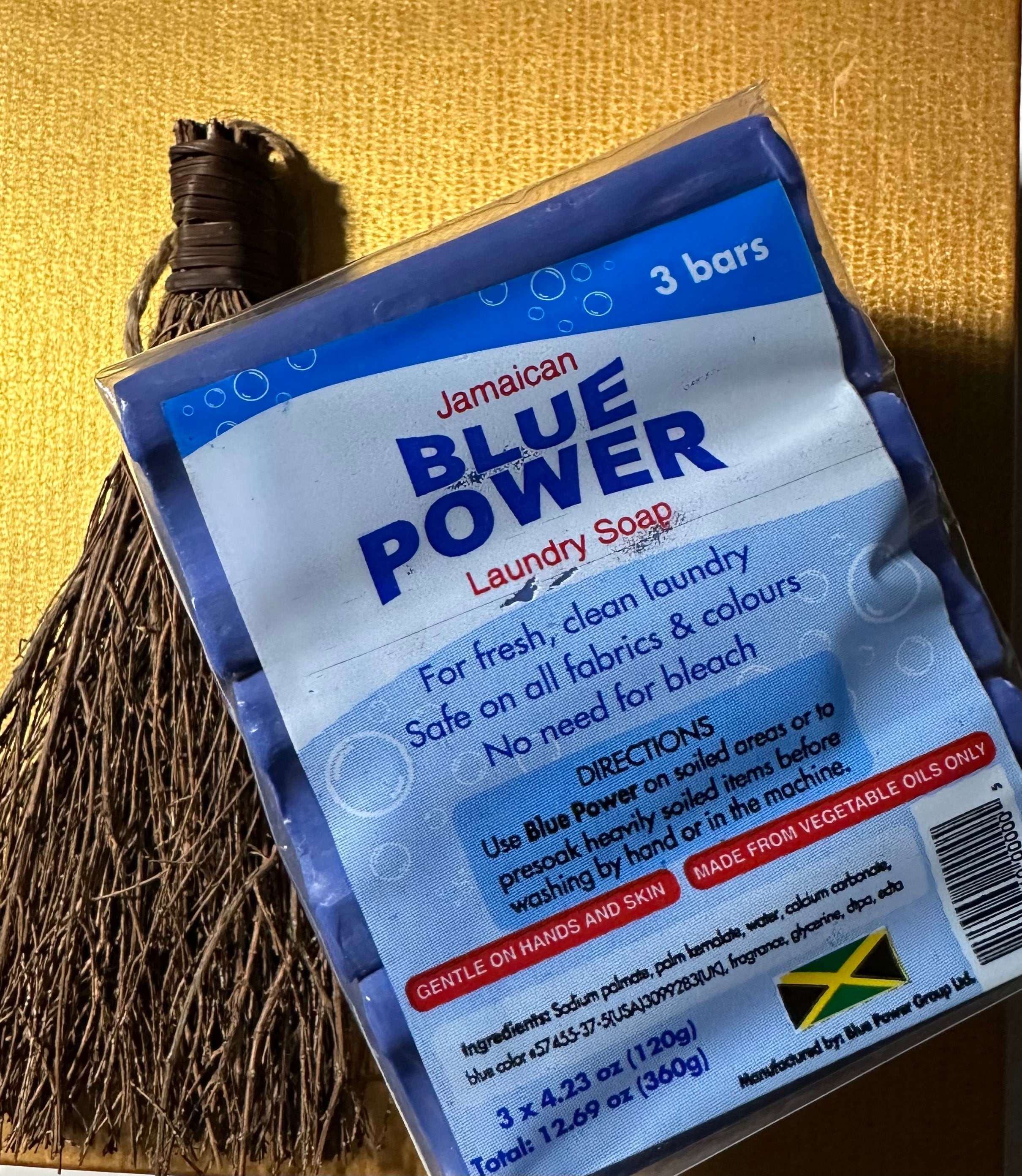 BLUE SOAP JAMAICA Blue Power Laundry Cake Soap 3 Bars (4.23 Oz Total 12 ...