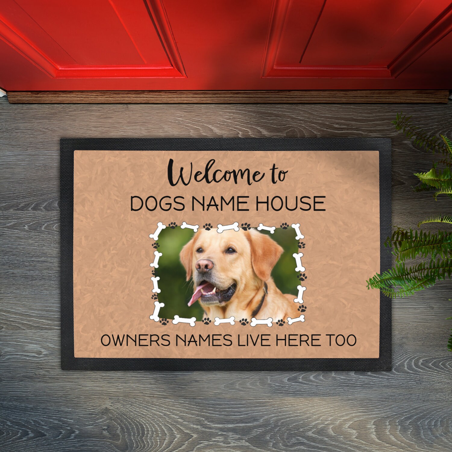 Personalized Dog Doormat- Custom Dog Doormat- Pet Welcome Mat - Dog ...