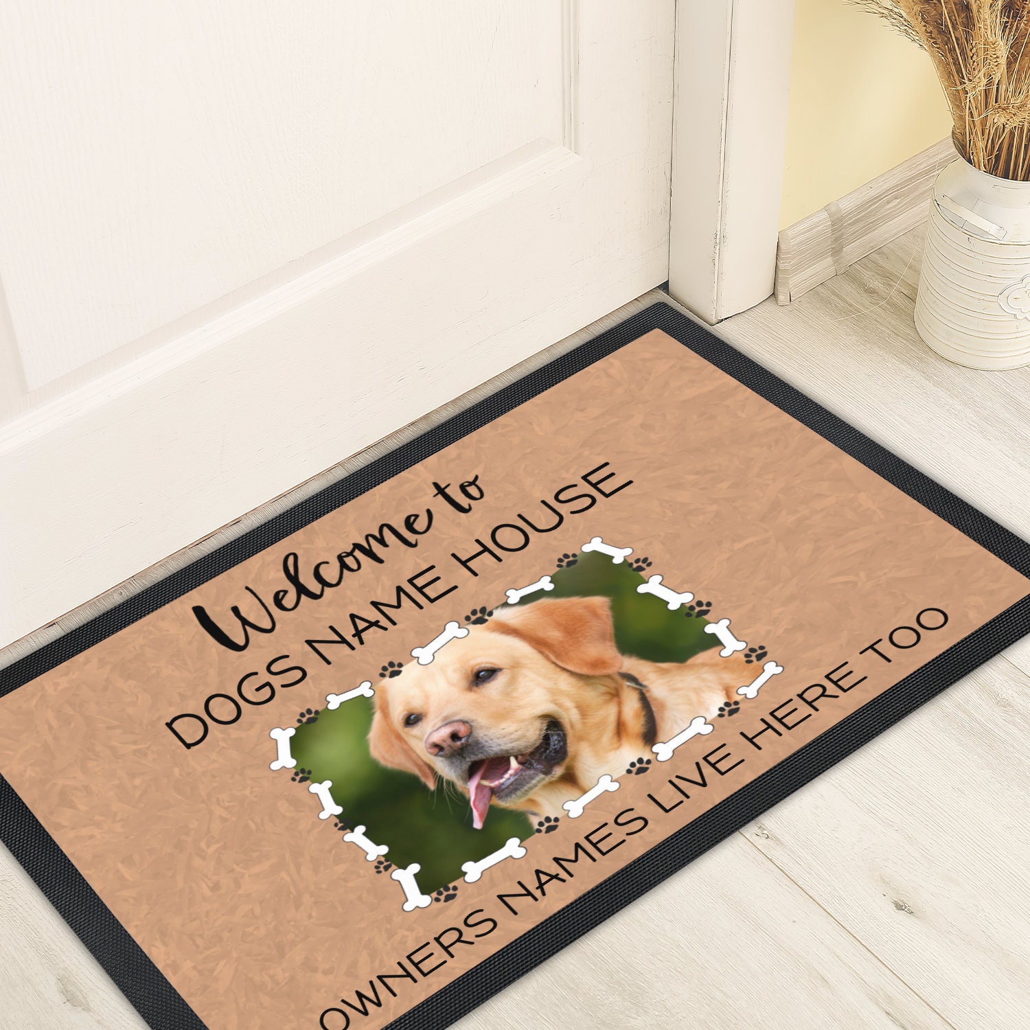 Personalized Dog Doormat- Custom Dog Doormat- Pet Welcome Mat - Dog ...