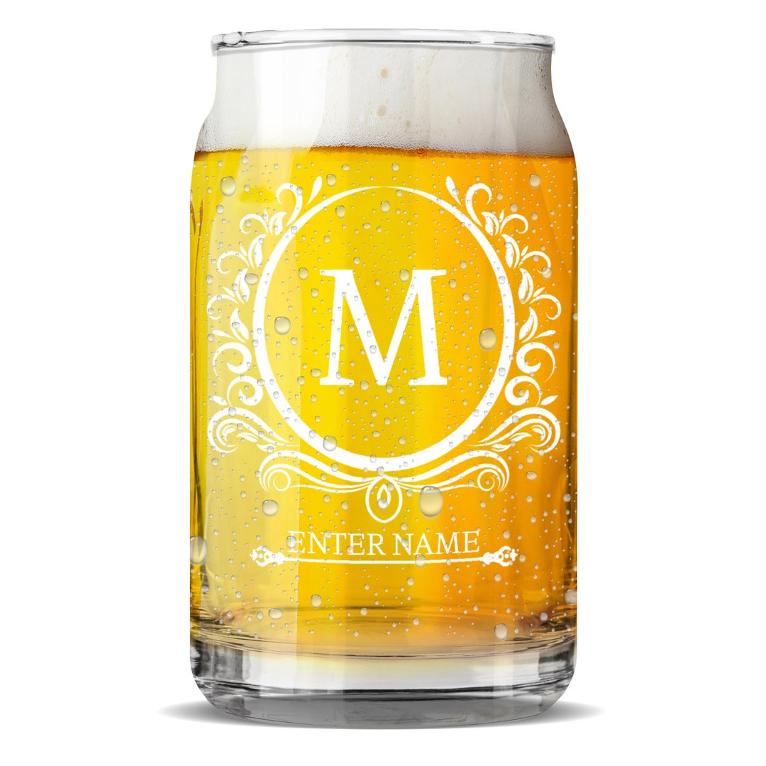 Classic Monogram Drinking Glass - Personalized Drinking Gift Glass ...