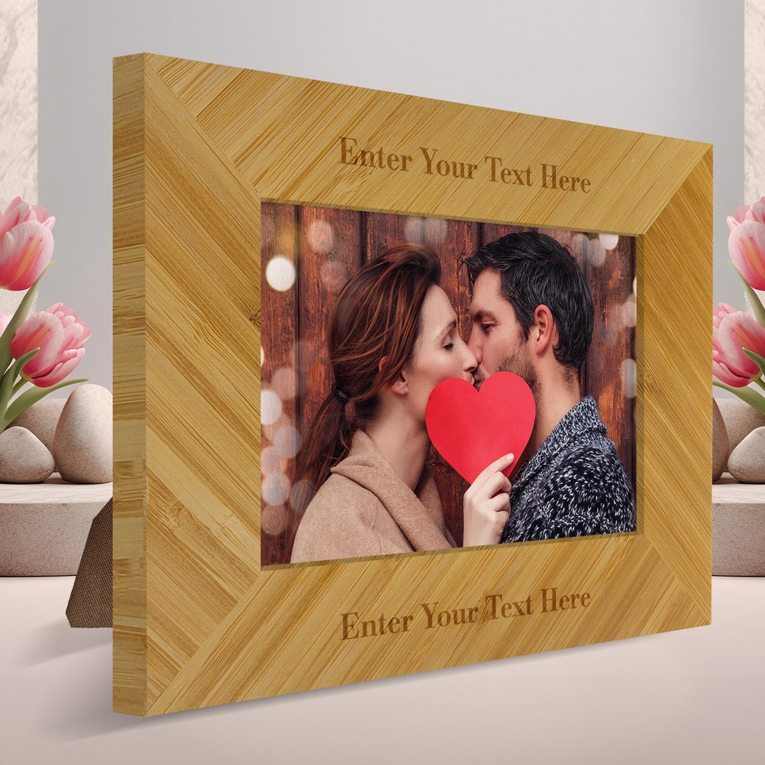 Personalized Landscape Bamboo Picture Frame 7x5 - Add Your Custom Text ...