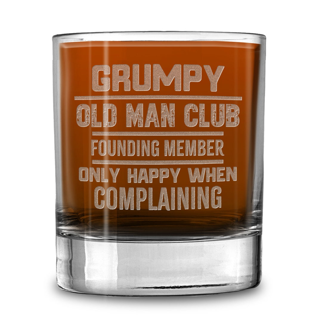 Grumpy Old Man Club Laser Engraved Whiskey Tumbler - Personalized ...
