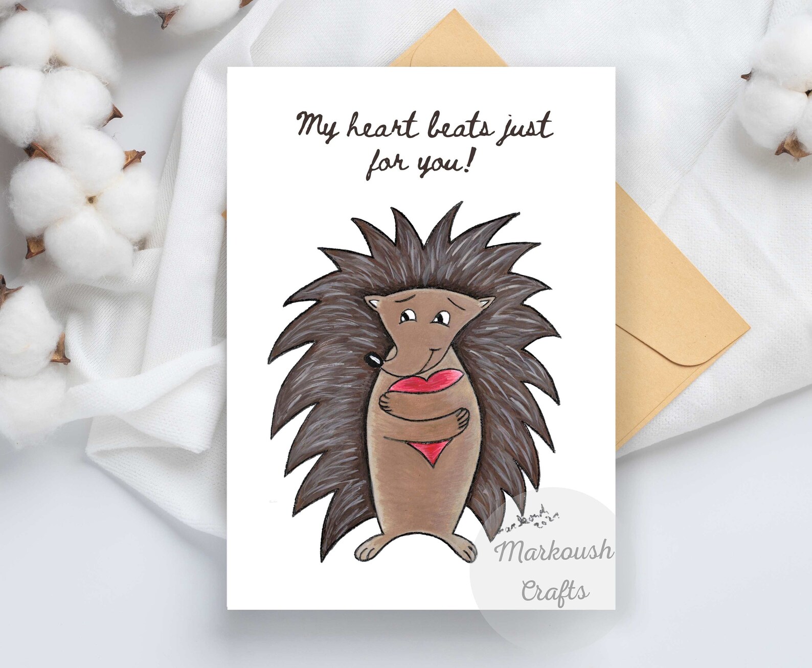 Printable Anniversary Card Watercolor Hedgehog 1st - Etsy