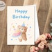 Cute Bear Birthday Card Printable, Teddy Bear Postcard, Digital Happy ...