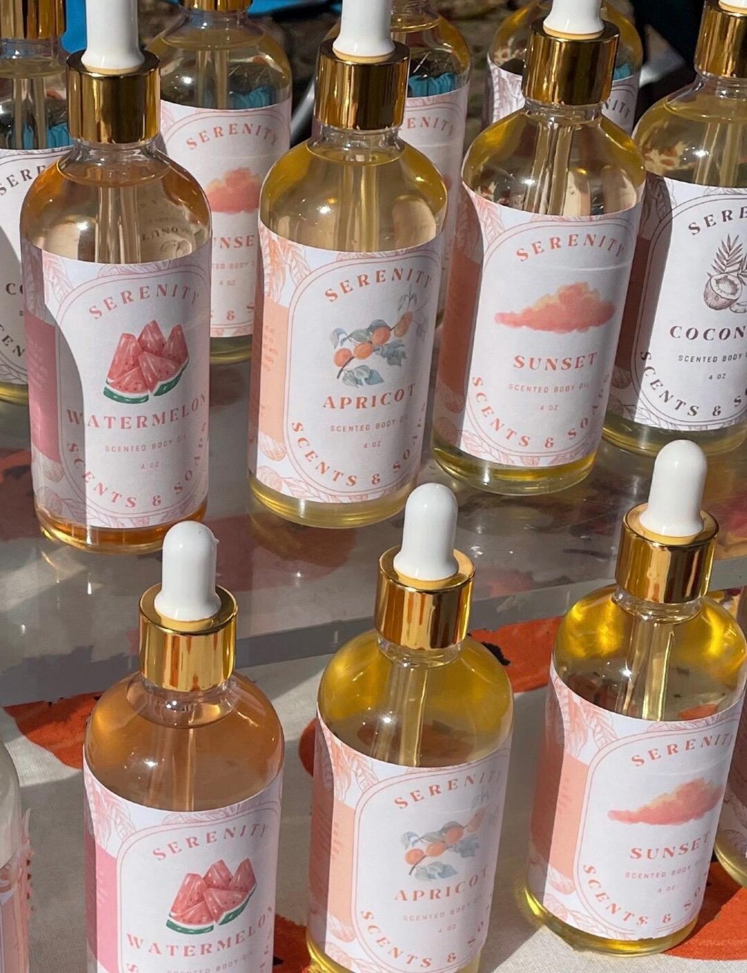Handcrafted Body Oil, Scented, Coconut Oil, Almond Oil, Jojoba Oil ...