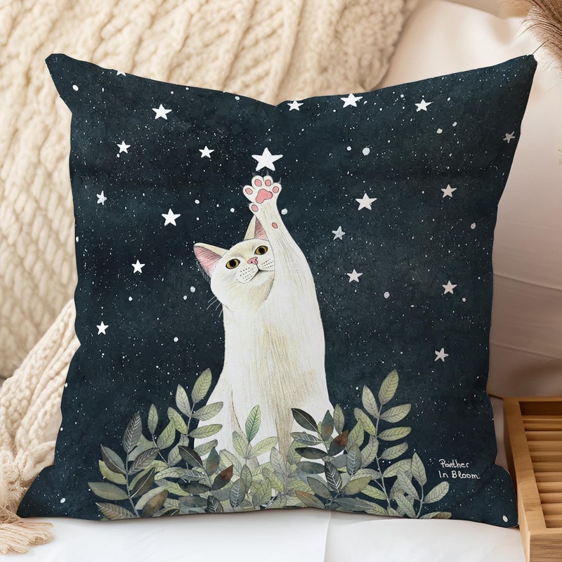 Cat Throw Pillow - Etsy