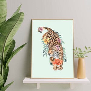 Leopard Artwork for Living Room Wall Art, Rainforest Print for Home ...