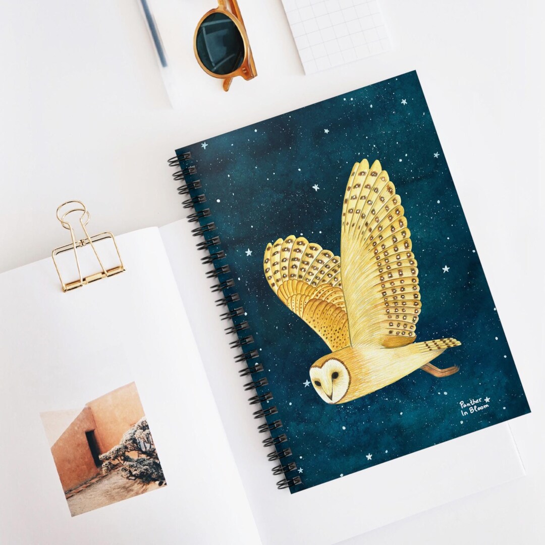 Spiral Notebook, Owl Illustration, Writing Journal, Notepad, Forest ...