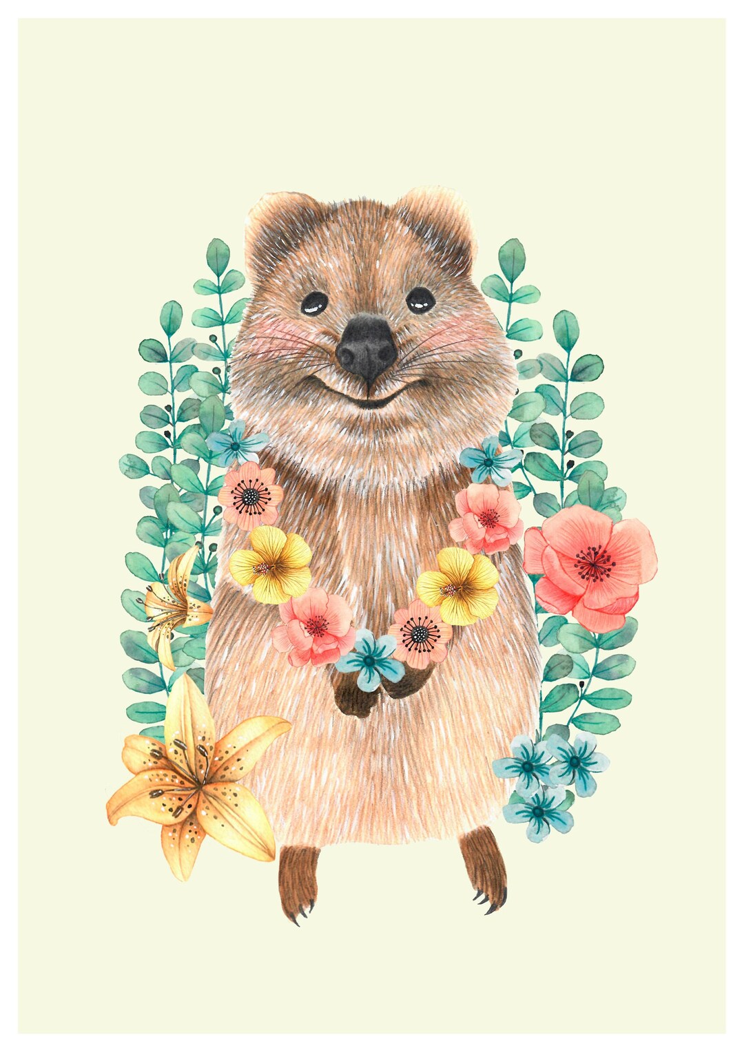 Mini Mouse Children Wall Art, Cute Animals Baby Room Decor, Whimsical ...