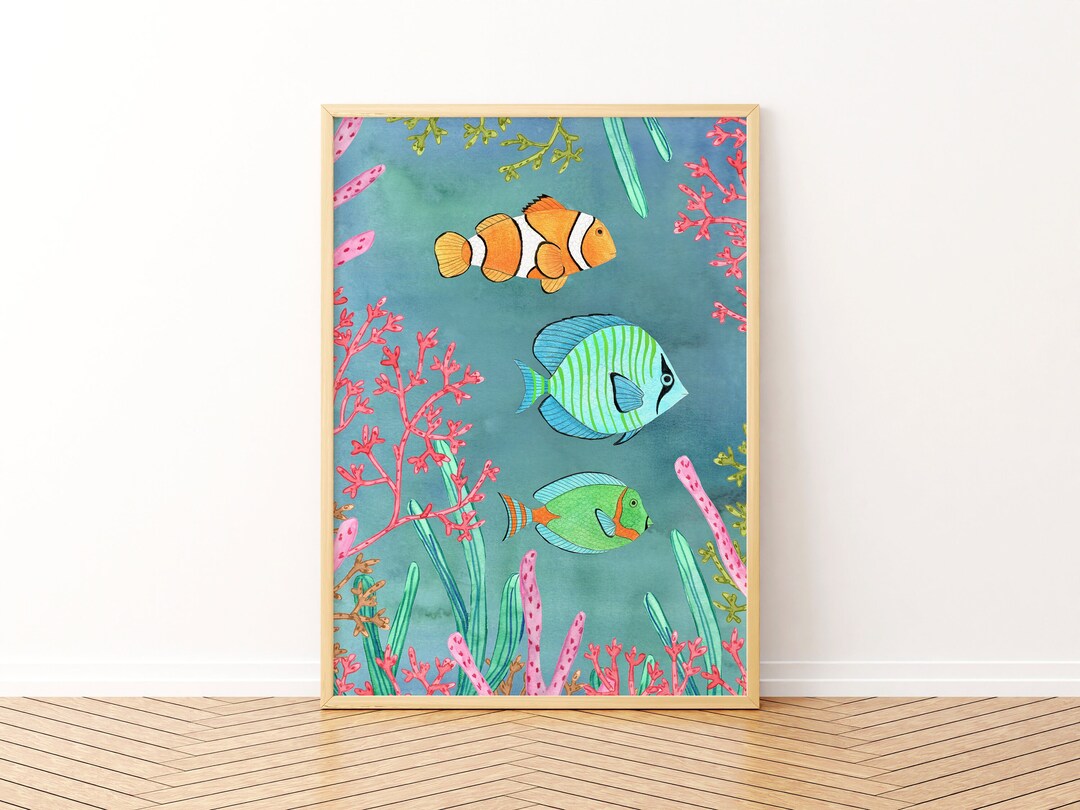 Tropical Fish Print, Colorful Fish Art, Sea Life Wall Art, Ocean ...